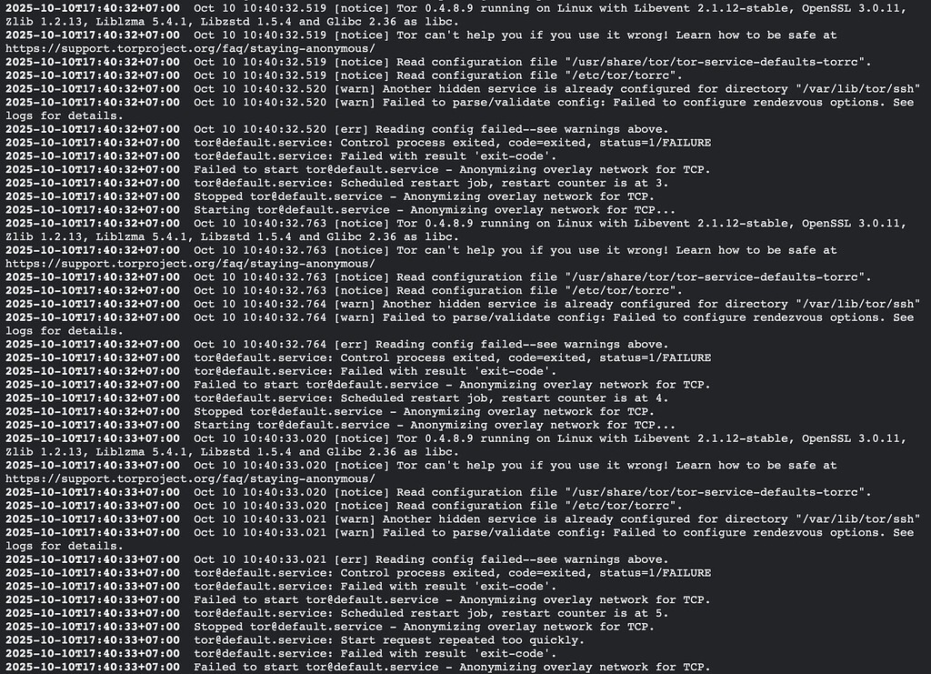 TOR issue after trying to config and learn around PURE - Services Support - Start9 Community